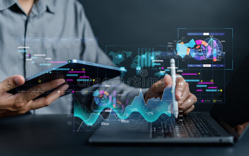 Analyst Working with Computer in Business Analytics and Data Management ...