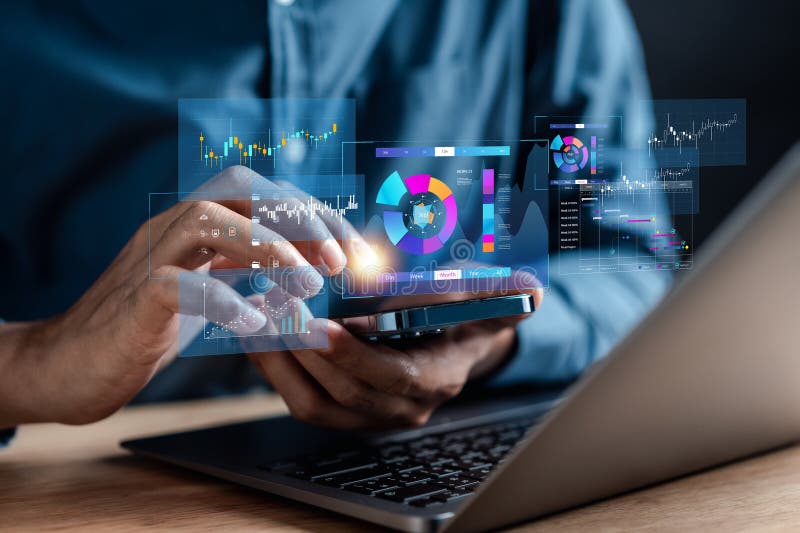 Analyst Working with Computer in Business Analytics and Data Management ...