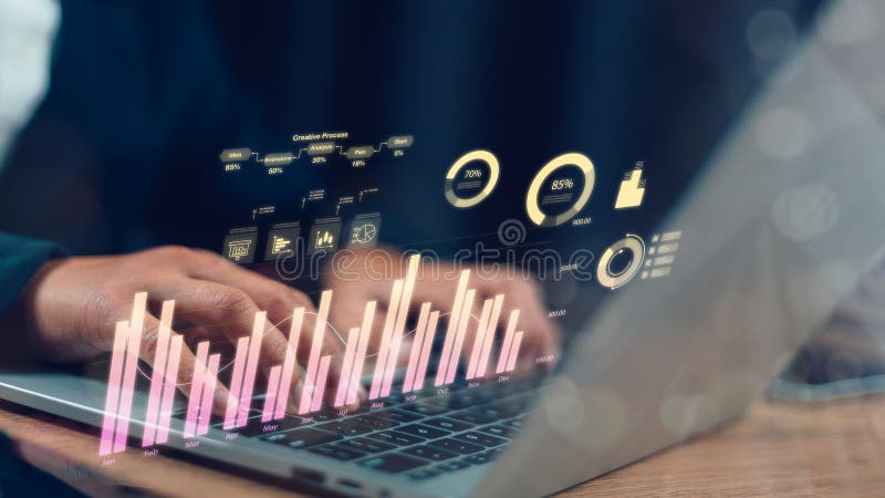 Analyst Working with Computer in Business Analytics and Data Management ...