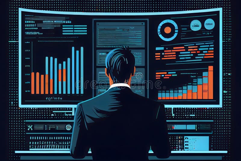 Analyst Working with Computer in Business Analytics and Data Management ...