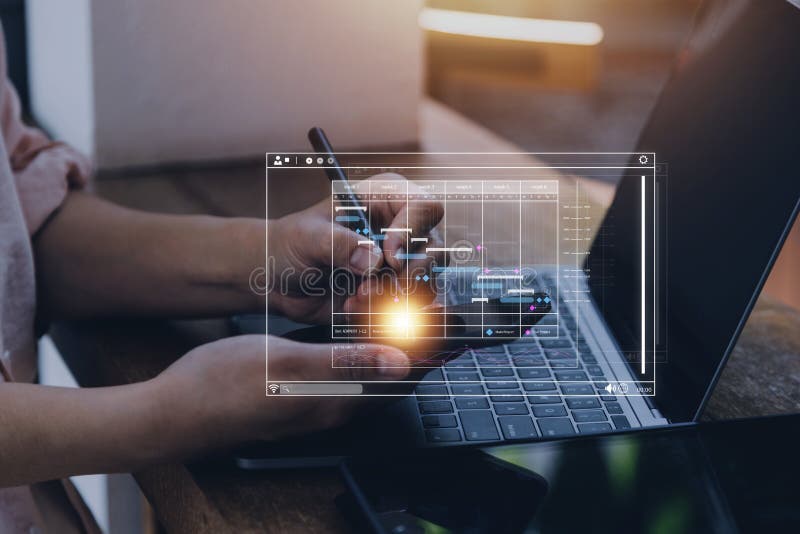 Analyst Working with Computer in Business Analytics and Data Management ...