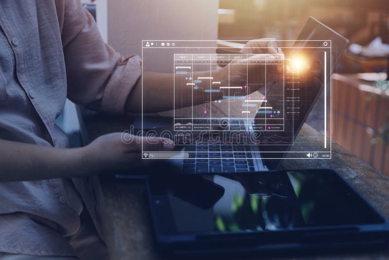 Analyst Working with Computer in Business Analytics and Data Management ...