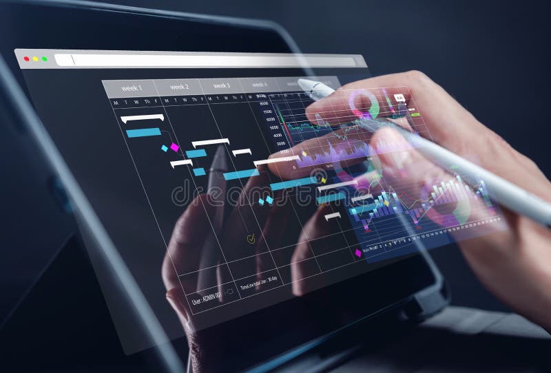 Analyst Working with Computer in Business Analytics and Data Management ...