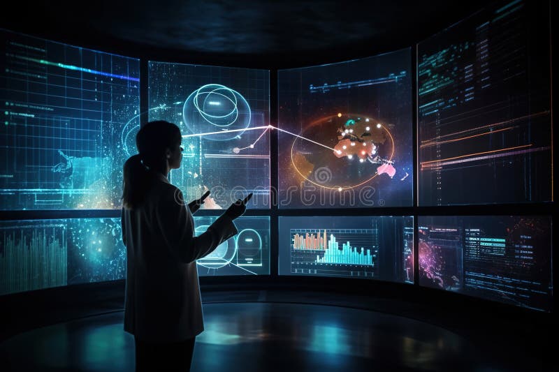 Analyst Working with Computer in Business. Management System To Make ...