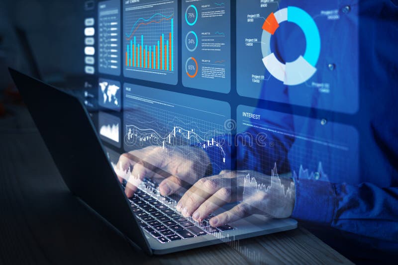 Analyst Working with Financial Report and Business Analytics Dashboard ... Analyst Working with Financial Report and Business Analytics Dashboard ...