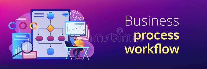 Business Process Automation BPA Concept Banner Header. Stock Vector ...