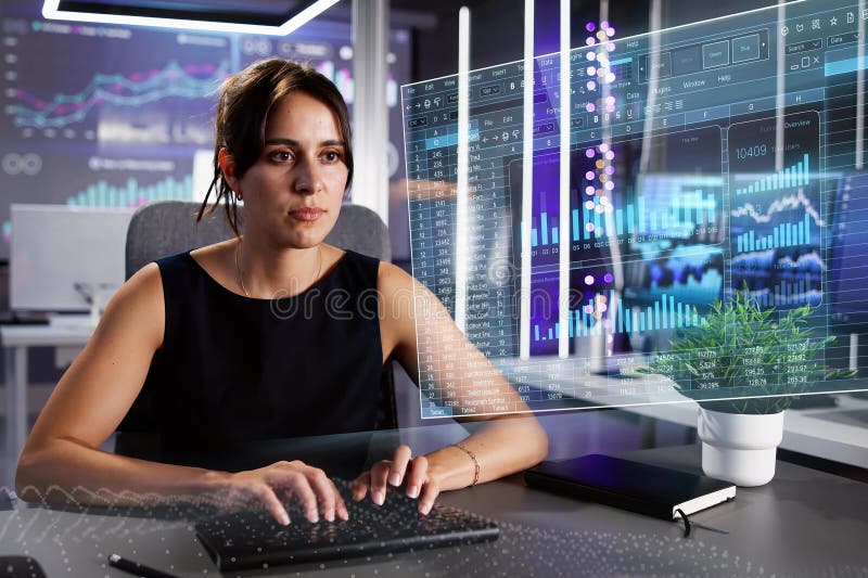 Analyst Working with Spreadsheet Business Data Stock Photo - Image of ...