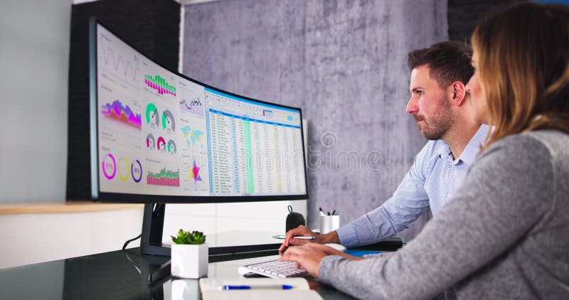 Analysts Looking stock image. Image of business, computer - 266416949