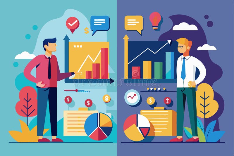 Analysts Present Visual Data Comparing Market Trends, Highlighting ...