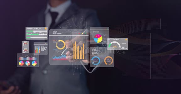 Analysts Using Big Data Dashboards To Assess Performance, KPIs, Strategic Decisions with AI and ...