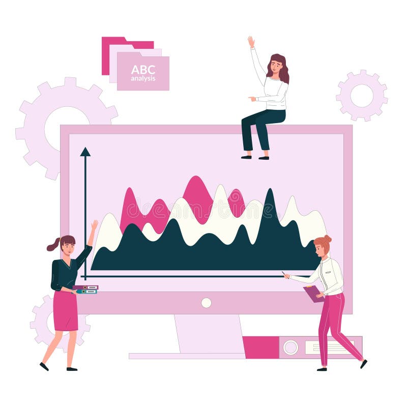 Analysts Working with Diagram. People Work with Statistics, Business ...