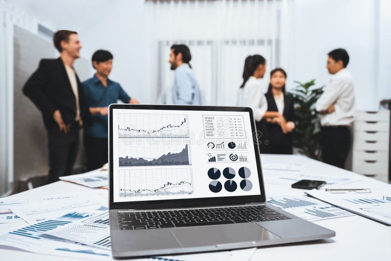 Analytic Database by BI Fintech Dashboard Displayed on Laptop. Prudent ...