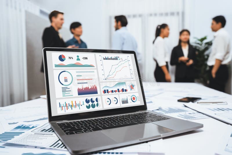 Analytic Database by BI Fintech Dashboard Displayed on Laptop. Prudent ...