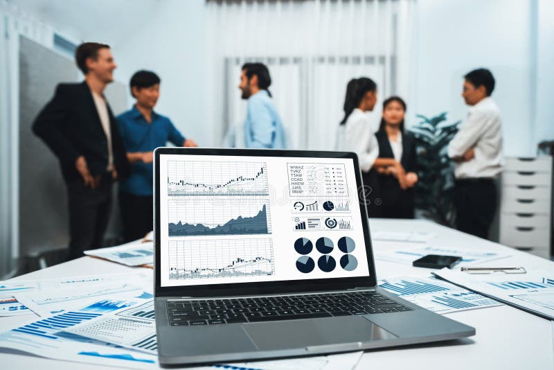 Analytic Database by BI Fintech Dashboard Displayed on Laptop. Prudent ...