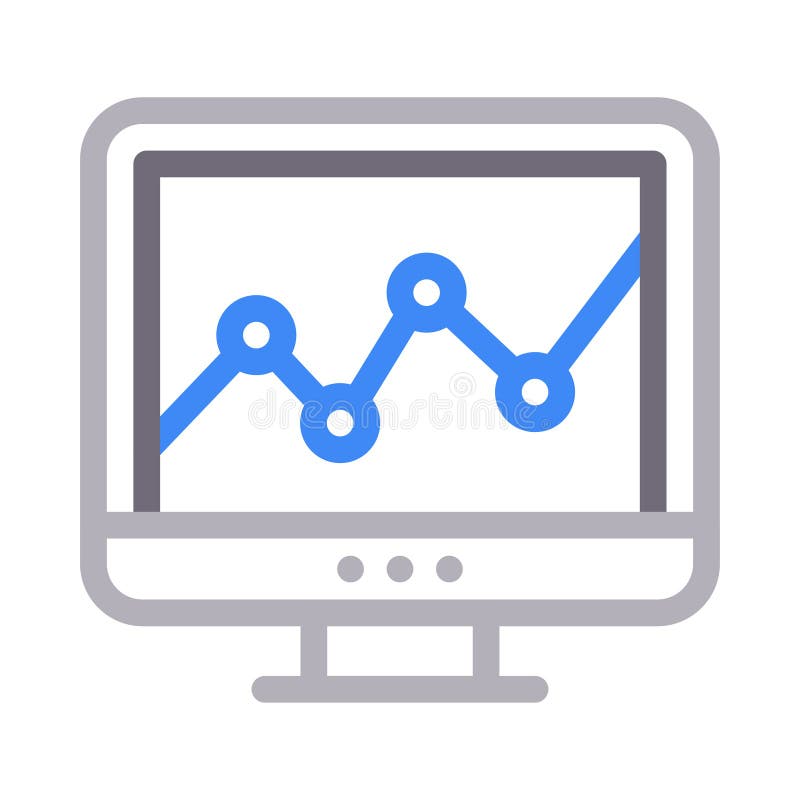 Analytic Screen Vector Color Line Icon Stock Vector - Illustration of ...
