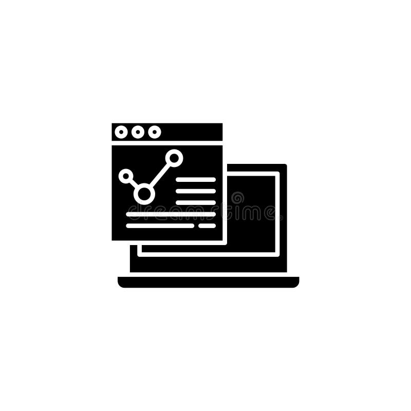 Analytical Data Black Icon Concept. Analytical Data Flat Vector Symbol ...