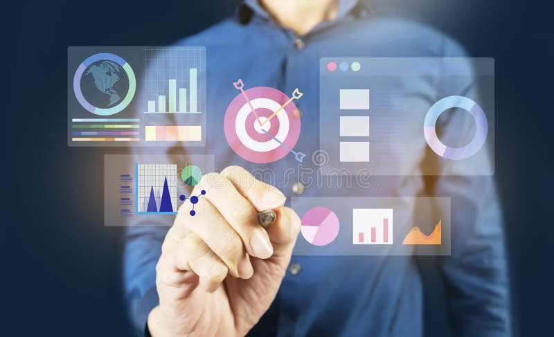 Analytical Data Business Concept,Businessman Opens Work Data and ...