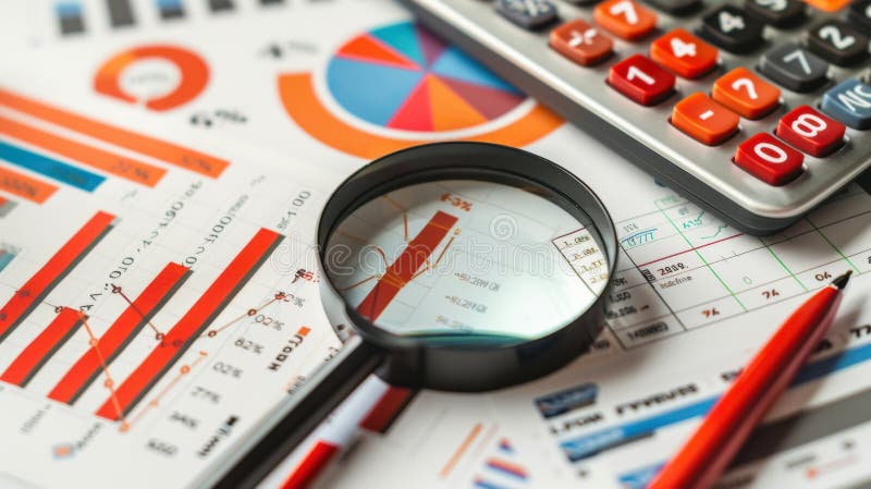 The Analytical Report Tools. AI Generated Stock Photo - Image of ...