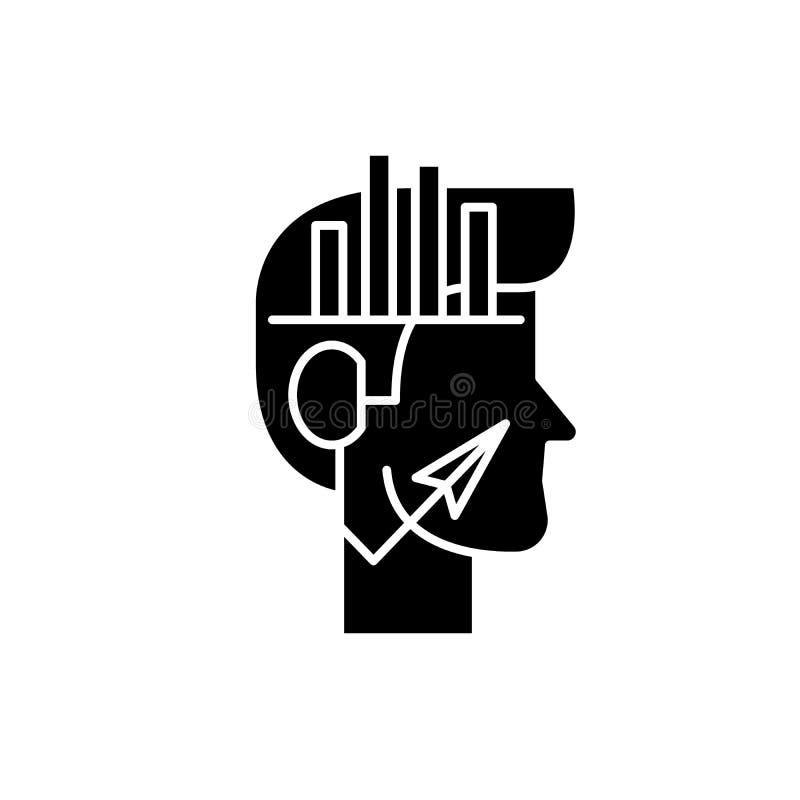 Analytical Thinking Black Icon, Vector Sign on Isolated Background ...