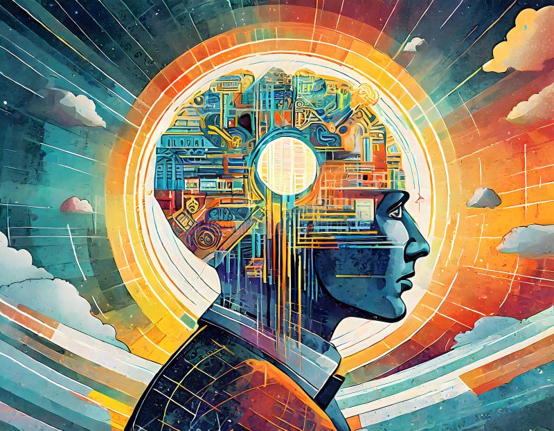 Abstract Analytical Thinking Concept on Digital Art Concept. Stock ...