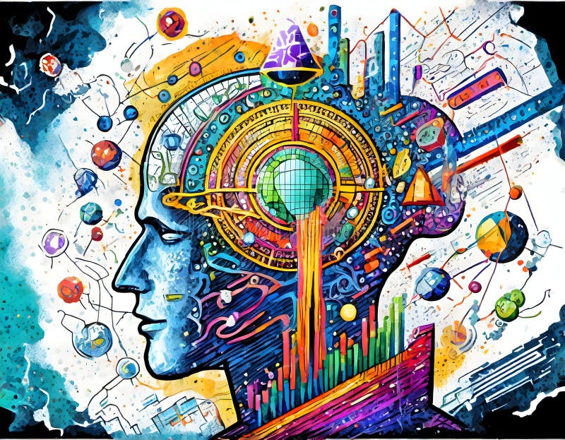 Abstract Analytical Thinking Concept on Digital Art Concept. Stock ...