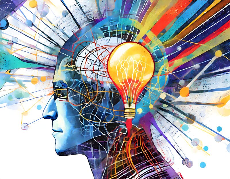 Analytical Thinking Concept on Digital Art Concept Stock Illustration ...