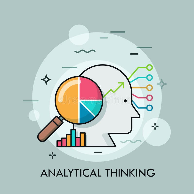Analytical Thinking Thin Line Concept Stock Vector - Illustration of ...