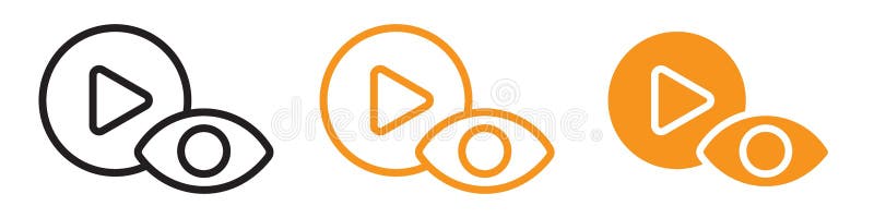 Analytical Video Views Icon for Social Media and Analytics Graphics ...