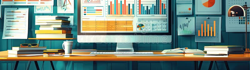 Analytical Workspace Efficiency Stock Photo - Image of planning ...