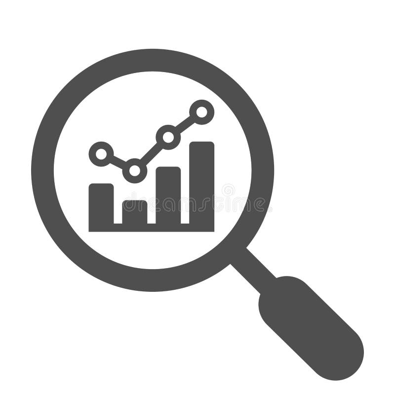 Analytics, Analysis, Statistics, Searching Gray Icon Stock Vector ...