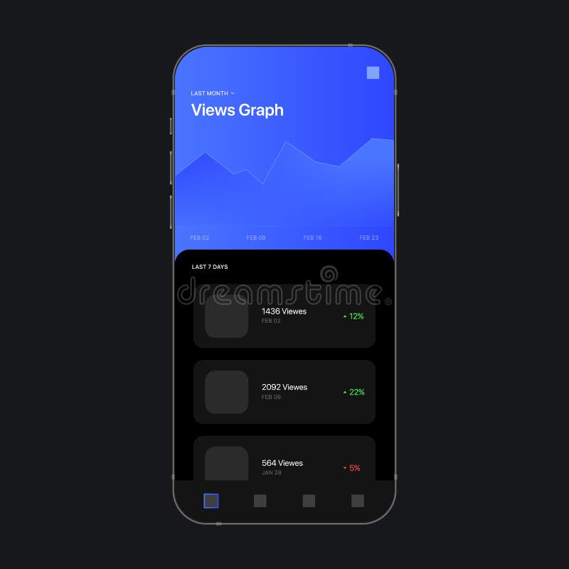 Analytics App. Statistic Graph UI Screen Concept Stock Vector ...