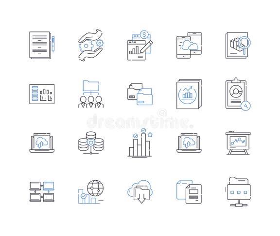 Analytics and Apparatus Line Icons Collection. Algorithm, Automation ...