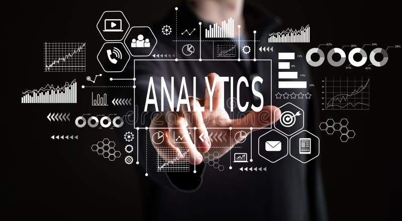 Analytics with businessman stock image. Image of pointing - 123142419