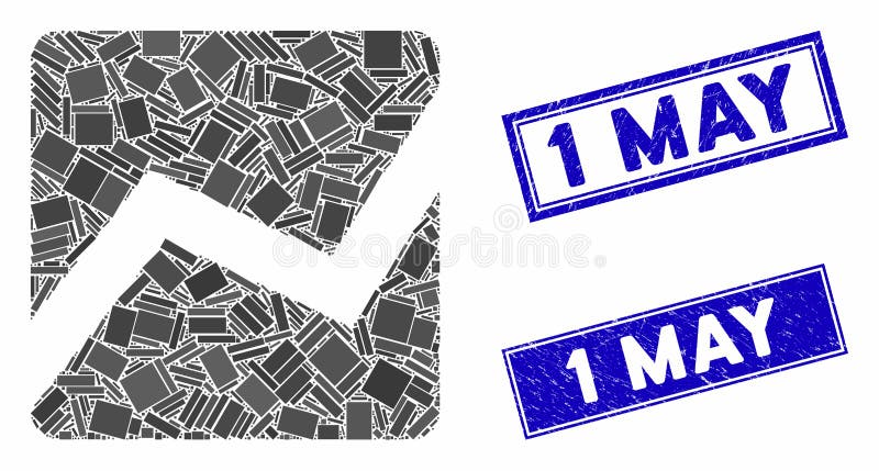 Analytics Chart Mosaic and Scratched Rectangle 1 May Watermarks Stock ...