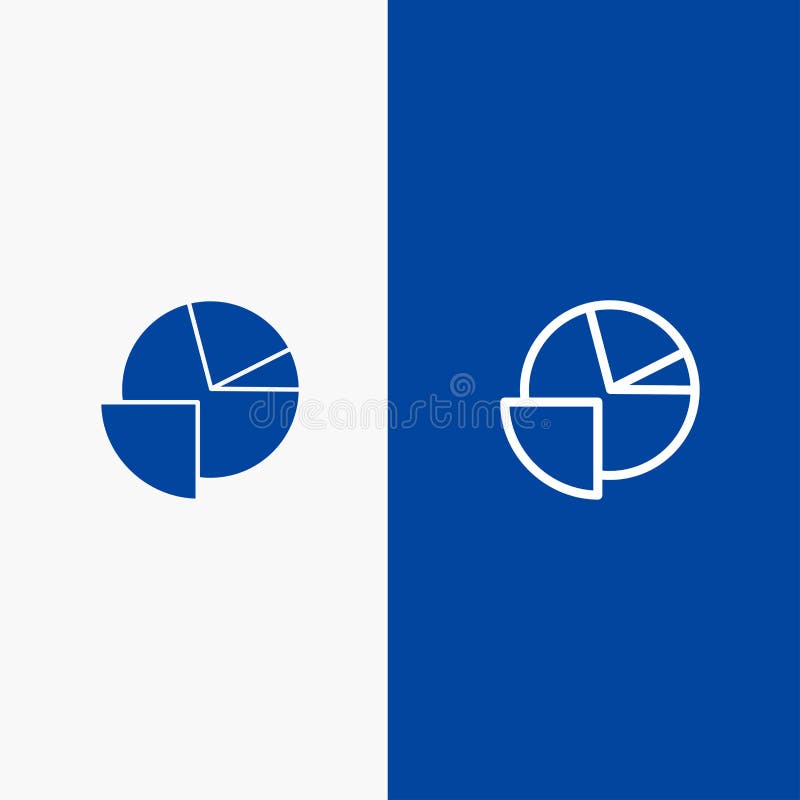 Analytics, Chart, Pie, Graph Line and Glyph Solid Icon Blue Banner Line ...