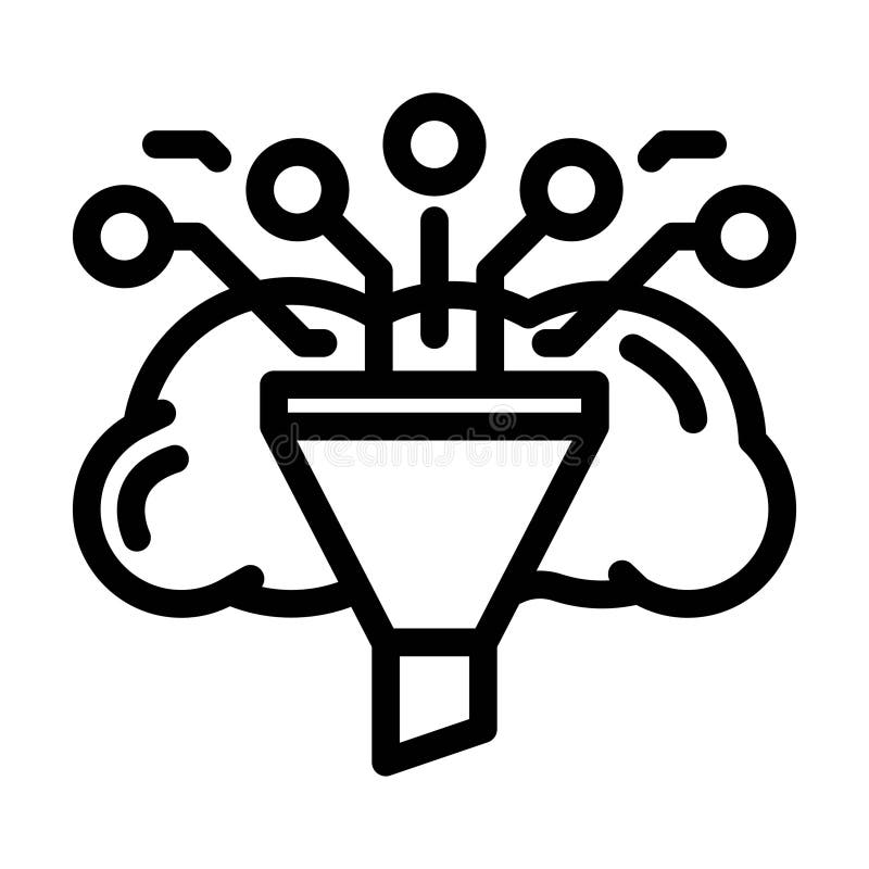 Analytics Cloud Computing Line Icon Vector Illustration Stock ...