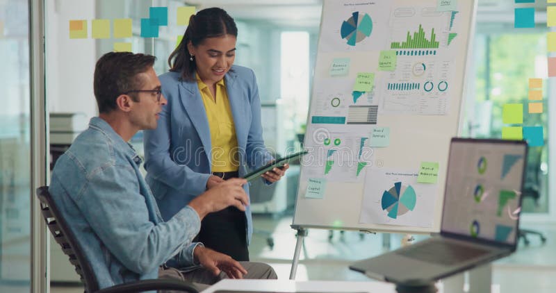 Analytics, Collaboration and Tablet with Business People in Office ...