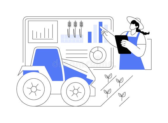 Analytics for Crop Yield Forecast Isolated Cartoon Vector Illustrations ...
