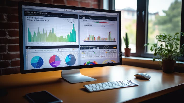 Analytics Data Analysis Dashboard Stock Illustration - Illustration of visualization, statistics ...