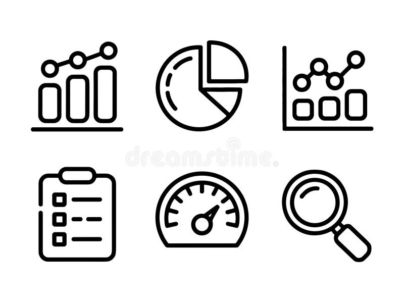 Analytics Data Charts Set Performance Metrics Visualization Stock ...