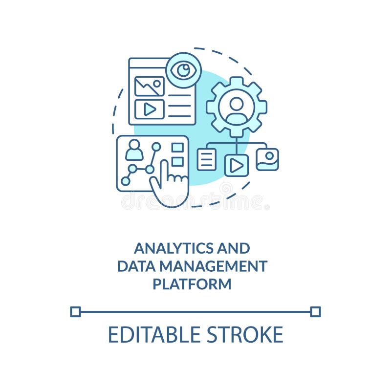 Analytics and Data Management Platform Turquoise Concept Icon Stock ...