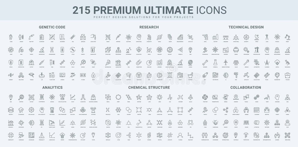 Analytics and Data Statistics, Genetic Research, Molecular Formula Line ...