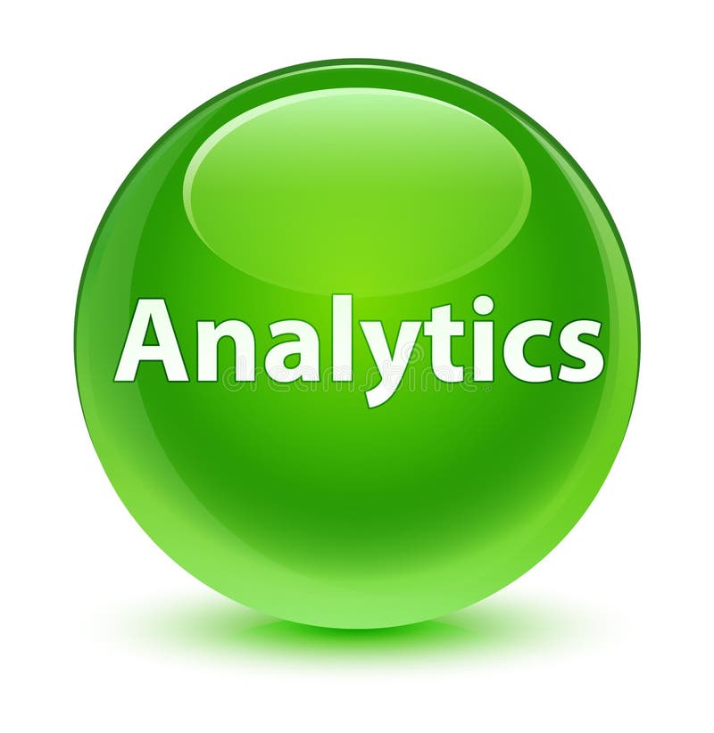 Analytics Glassy Green Round Button Stock Illustration - Illustration ...