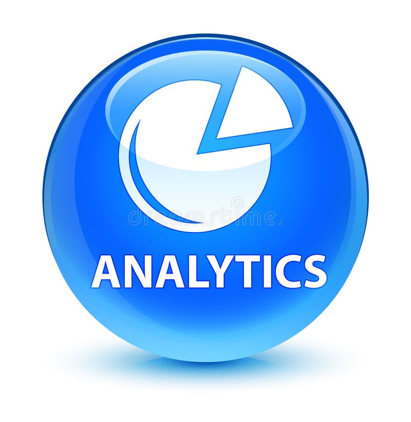 Analytics (graph Icon) Glassy Cyan Blue Round Button Stock Illustration ...