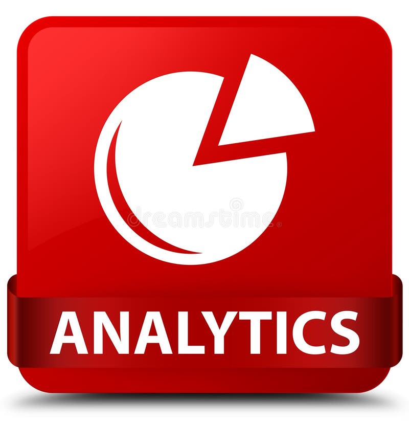 Analytics (graph Icon) Red Square Button Red Ribbon in Middle Stock ...