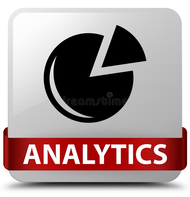 Analytics (graph Icon) White Square Button Red Ribbon in Middle Stock ...