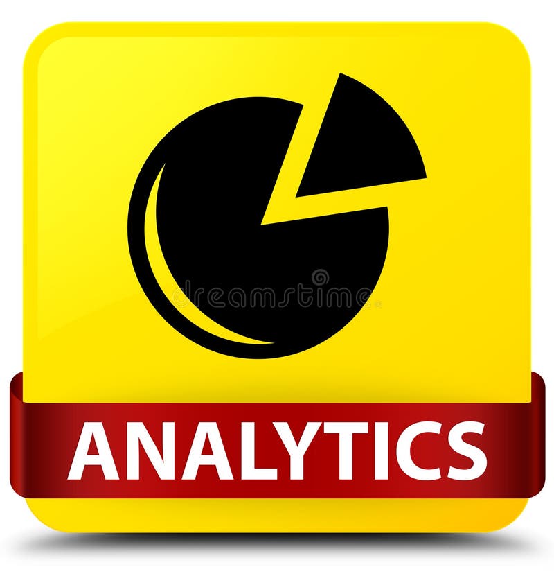 Analytics (graph Icon) Yellow Square Button Red Ribbon in Middle Stock ...