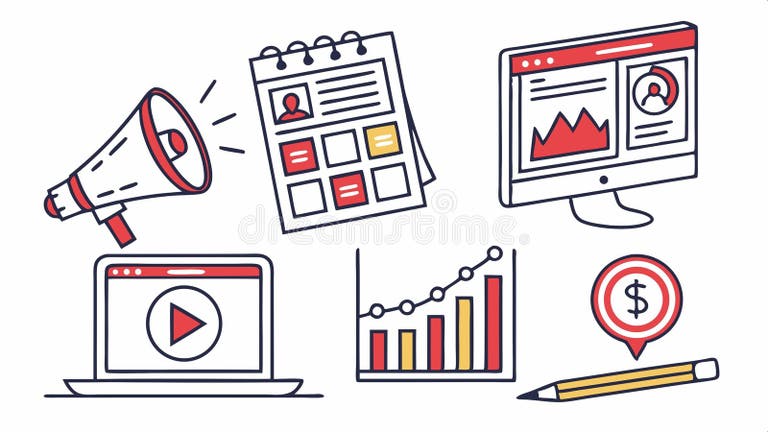 Analytics and Graph Icons for Data Vector Design Generative AI Stock Vector - Illustration of ...