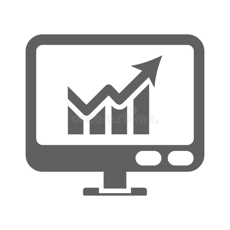 Analytics, Graph Monitor Statistics Icon. Gray Version Stock Vector ...