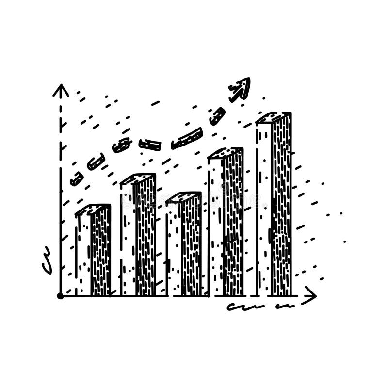 Analytics Graph Sketch Hand Drawn Vector Stock Vector - Illustration of ...